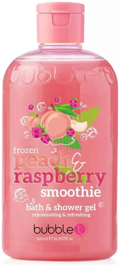 BubbleT Peach & Raspberry Smoothie Bath & Shower Gel 500 ml | Raw Organic